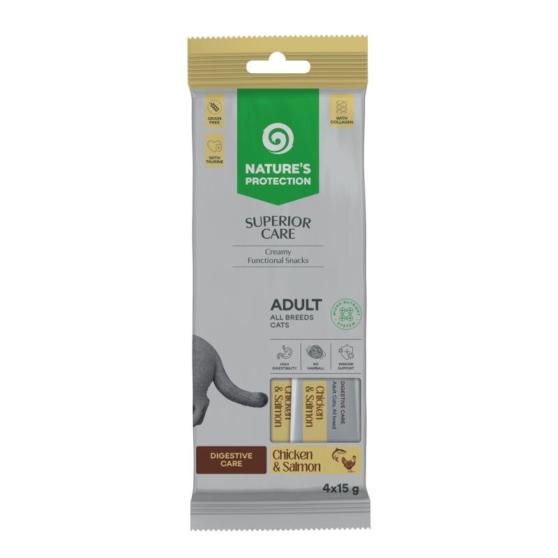 Creamy functional snacks for adult cats for digestive support with ...